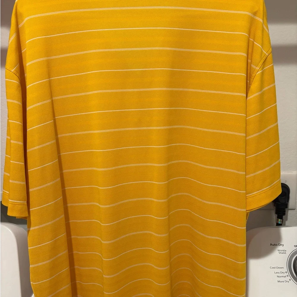 Nike | Shirts | Nike Yellow Striped Polo Shirt | Poshmark